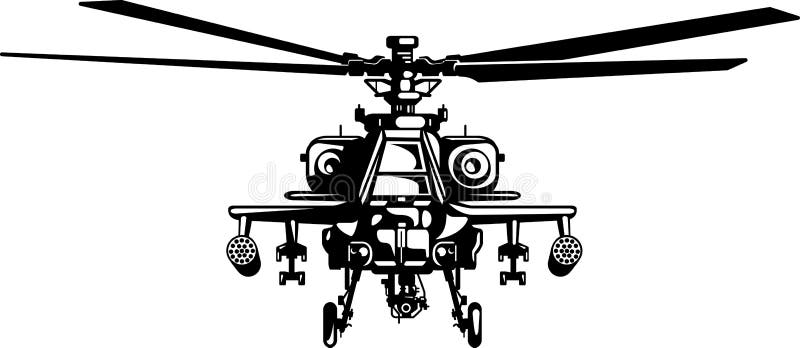 Vector Illustration of Military Style Attack Helicopter Stock Vector ...