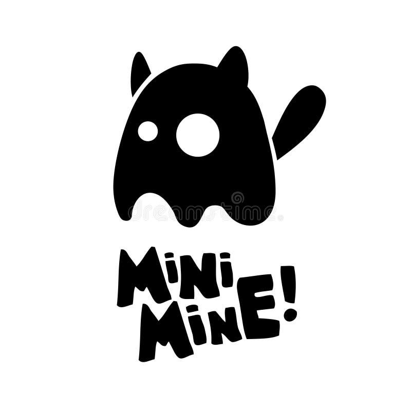 Vector Illustration Mini Mine Tiny Black Cat Logo Design Stock Vector ...