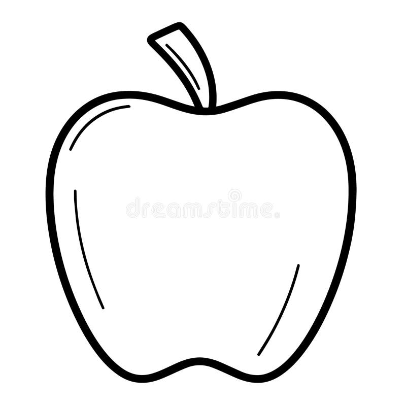 Sleek Apple Outline Icon in Vector Format for Versatile Designs Stock ...