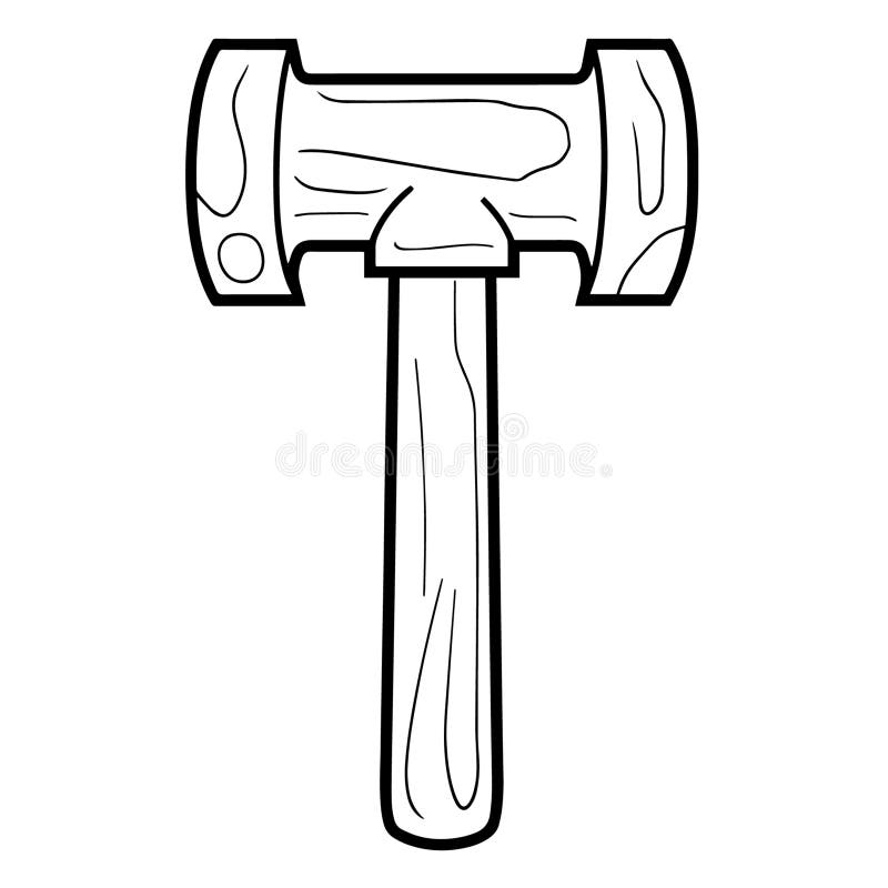 Sturdy Hammer Outline Icon in Vector Format for Construction Designs ...
