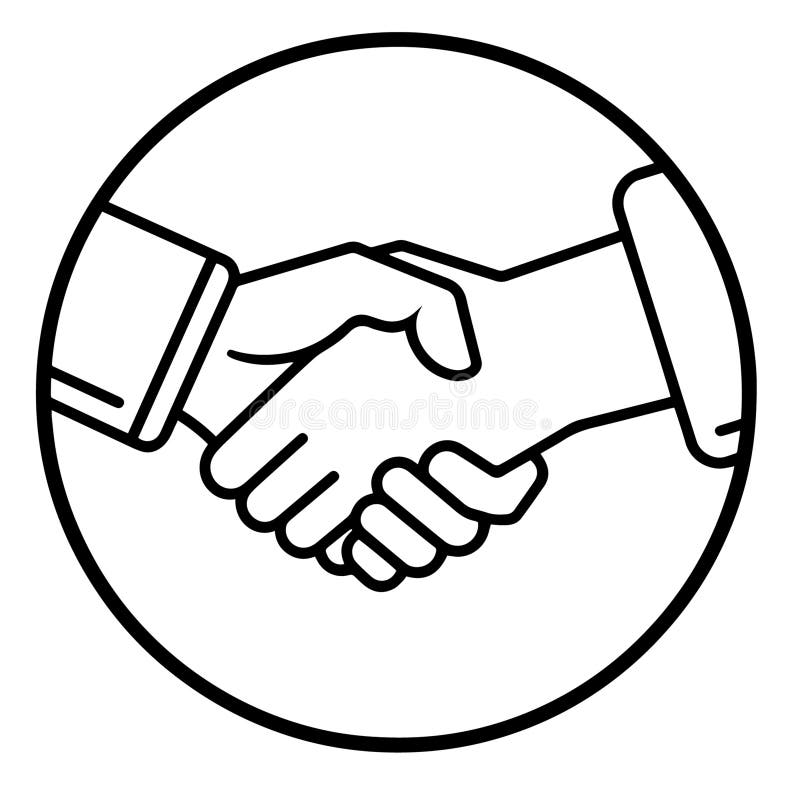 Professional Handshake Outline Icon in Vector Format for Business ...