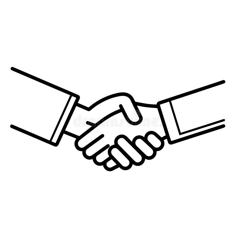 Professional Handshake Outline Icon in Vector Format for Business ...