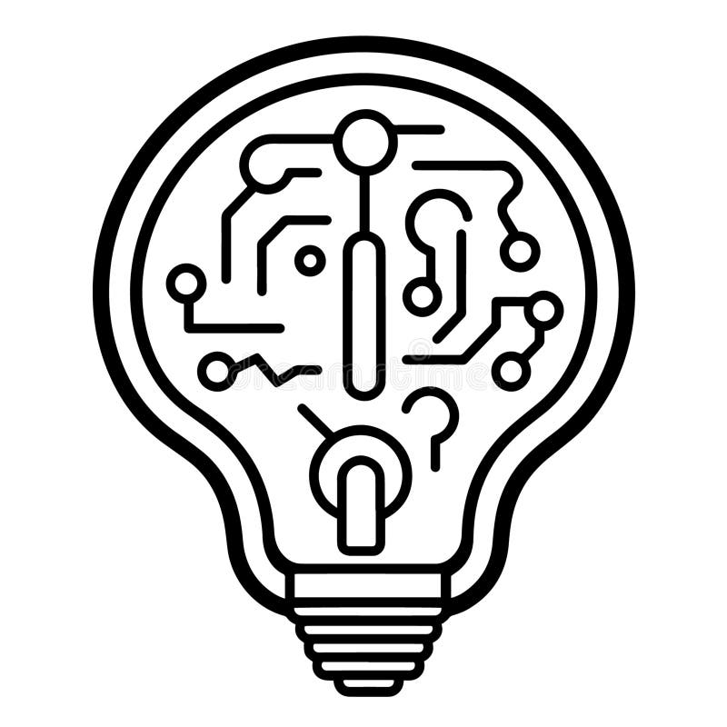 Smart Intelligence Outline Icon in Vector Format for Tech Designs Stock ...