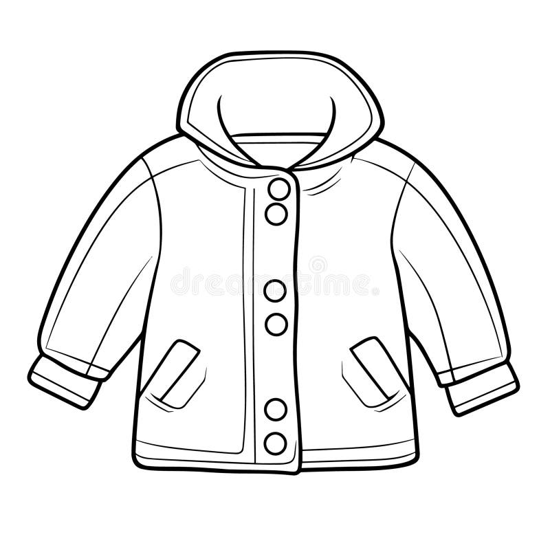 Stylish Jacket Outline Icon in Vector Format for Fashion Designs Stock ...