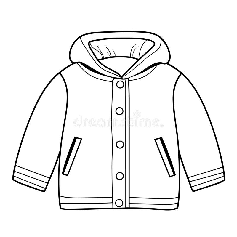 Stylish Jacket Outline Icon in Vector Format for Fashion Designs Stock ...