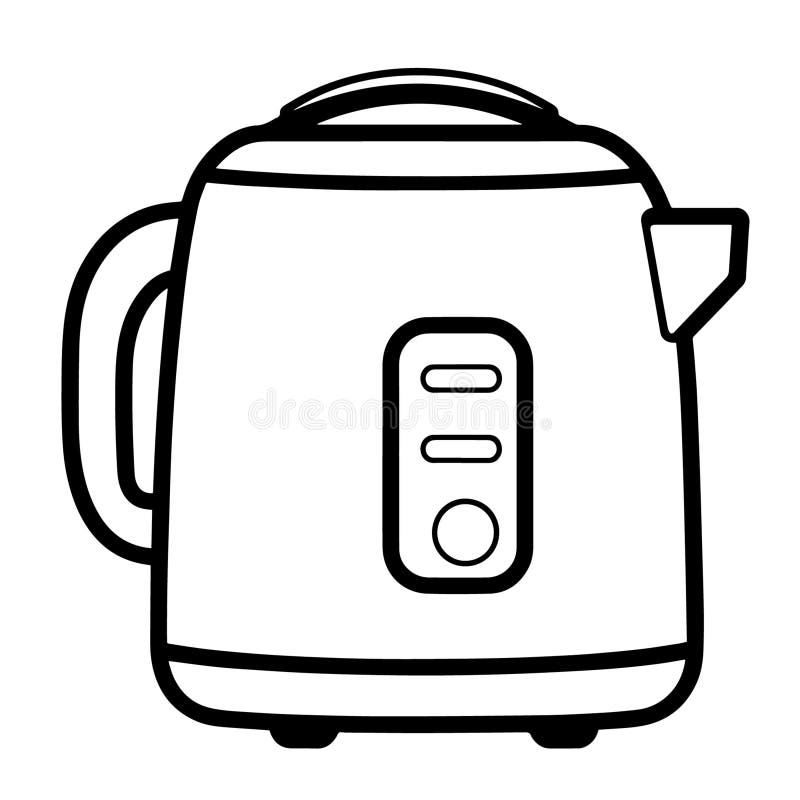 Classic Kettle Outline Icon in Vector Format for Kitchen Designs Stock ...