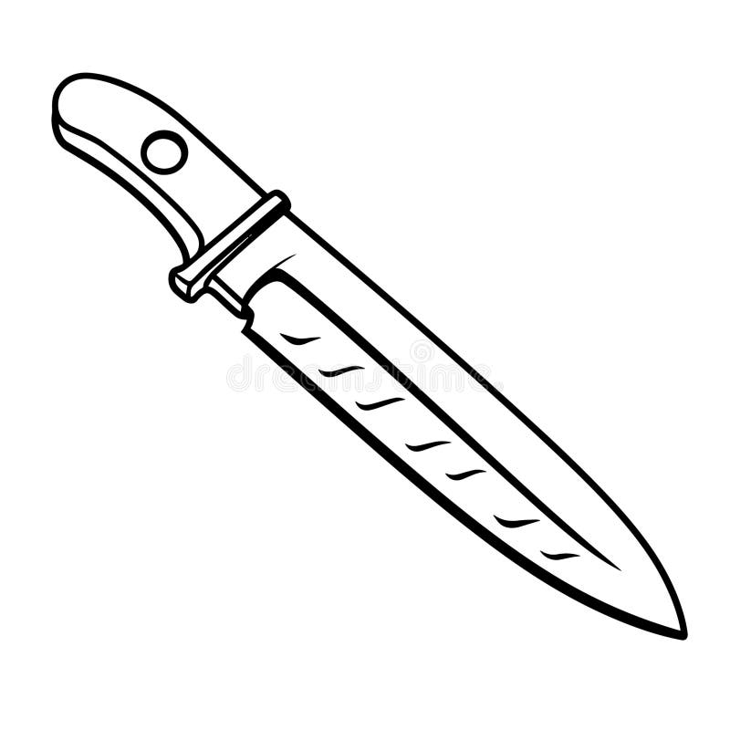 Sleek Knife Outline Icon in Vector Format for Culinary Designs Stock ...