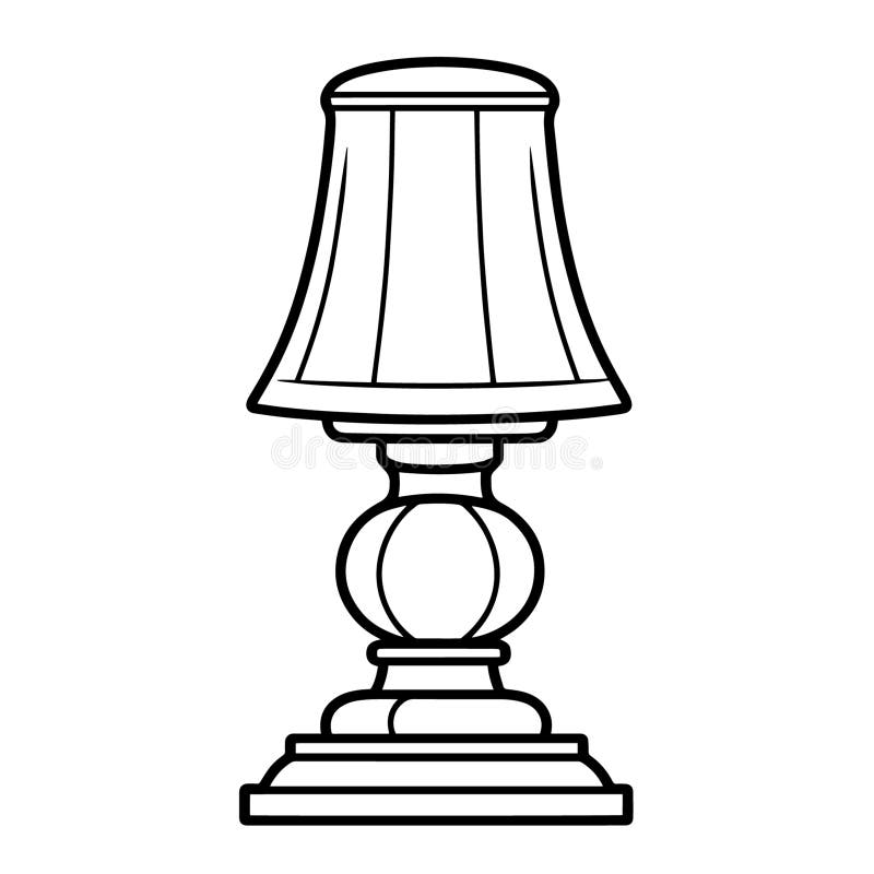 Modern Lamp Outline Icon in Vector Format for Interior Designs Stock ...