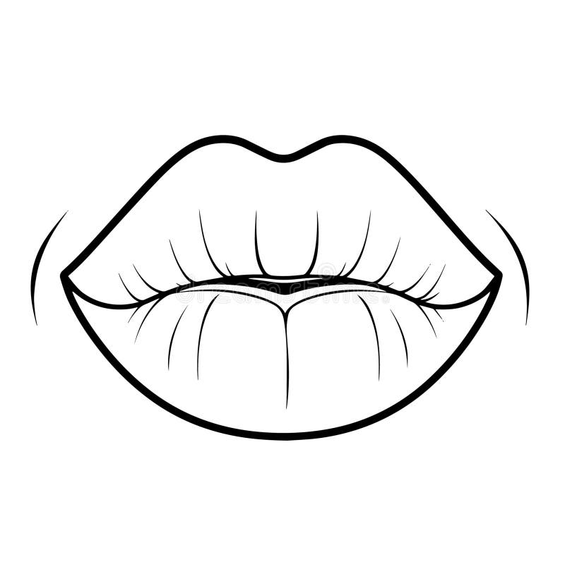 Chic Lips Outline Icon in Vector Format for Beauty Designs Stock Vector ...
