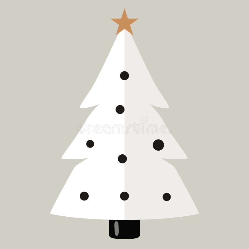 Illustration of Minimalist White Christmas Tree Stock Vector ...