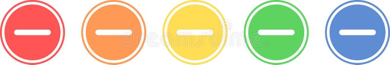 Minus Icon Set. Subtract Icon in Various Colors. Stock Vector ...