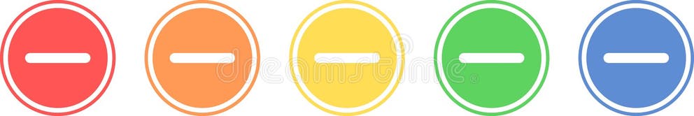 Minus Icon Set. Subtract Icon in Various Colors. Stock Vector ...