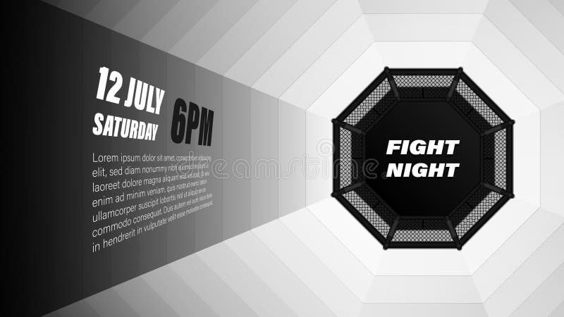 Vector Illustration of MMA Cage.Mixed Martial Arts Octagon Cage, Top ...