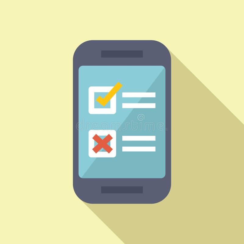 Vector Graphic of a Smartphone with a Checklist, Showcasing an Online ...