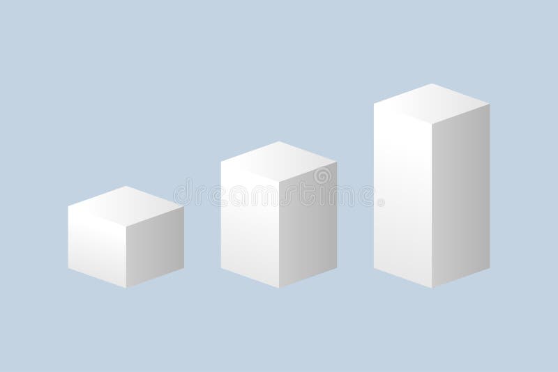 Vector Illustration of 3 Mock-up Boxes. Bar Graph Illustration Stock ...