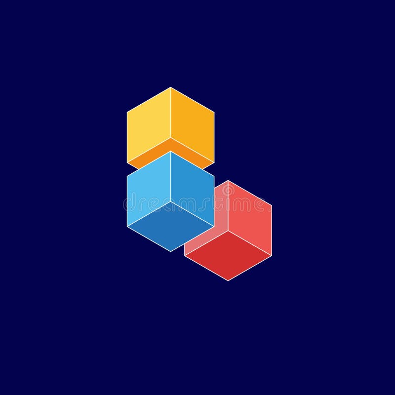 Cubes logo stock illustration. Illustration of hexagon - 97189914
