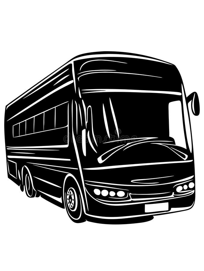 Vector Illustration of Modern Bus Outline for Design and Decoration ...