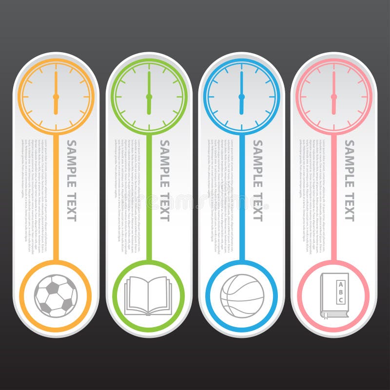 Vector Illustration, Modern Clock Banner for Design and Creative Stock ...