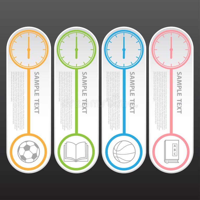 Vector Illustration, Modern Clock Banner for Design and Creative Stock ...