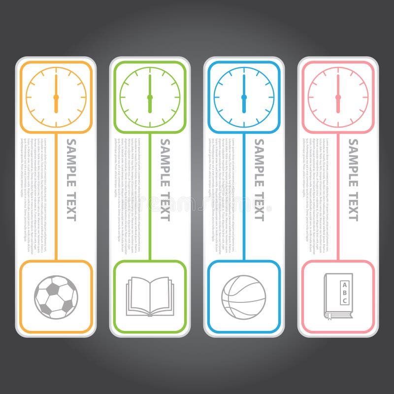 Vector Illustration, Modern Clock Banner for Design and Creative Stock ...