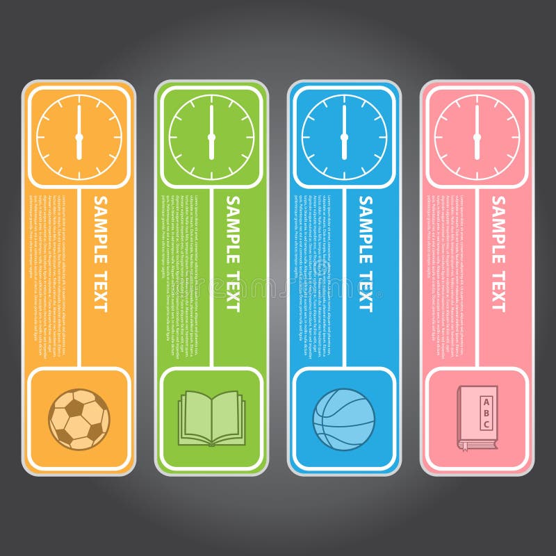 Vector Illustration, Modern Clock Banner for Design and Creative Stock ...