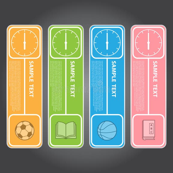 Vector Illustration, Modern Clock Banner for Design and Creative Stock ...