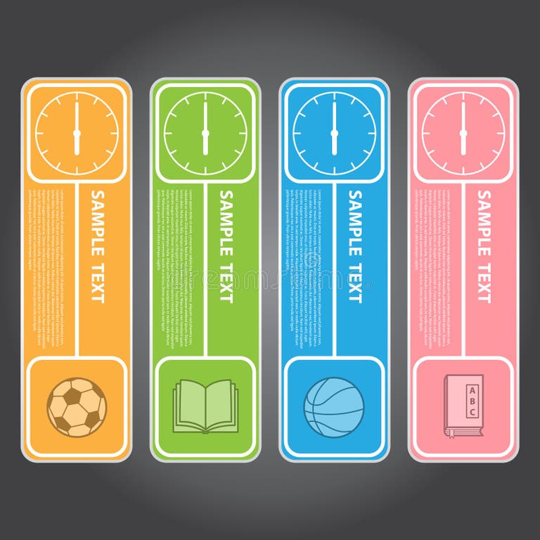 Vector Illustration, Modern Clock Banner for Design and Creative Stock ...