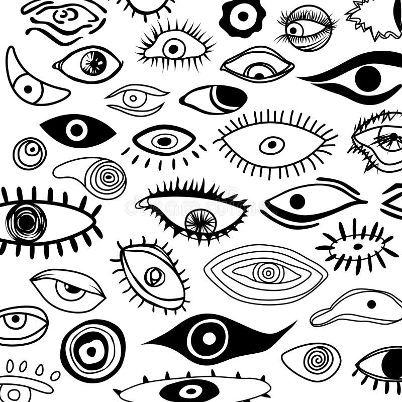 Vector Illustration Modern Contemporary Trendy Eye Pattern. Flat Design ...
