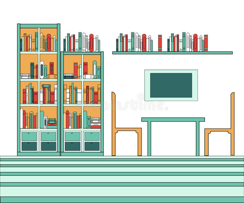 Vector Illustration of Modern Creative Library Stock Vector ...