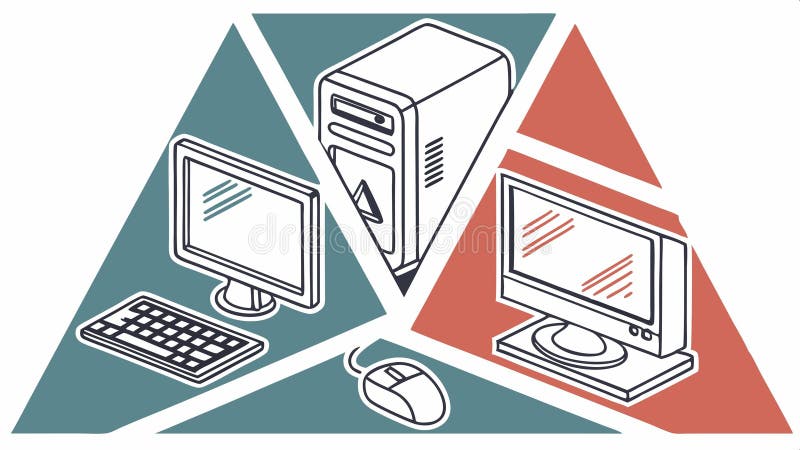 Modern Desktop Computer, Technology and Workspace, Vector Design ...
