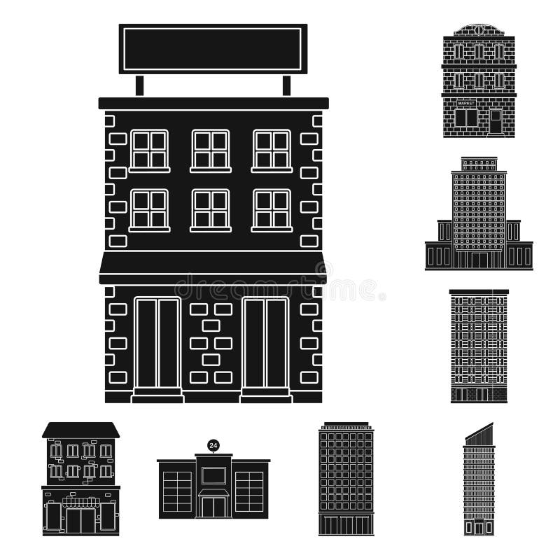 Vector Design of Modern and Estate Icon. Set of Modern and Building ...