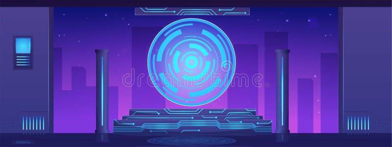 Vector Illustration of a Modern Game Design of an Ancient Altar with ...