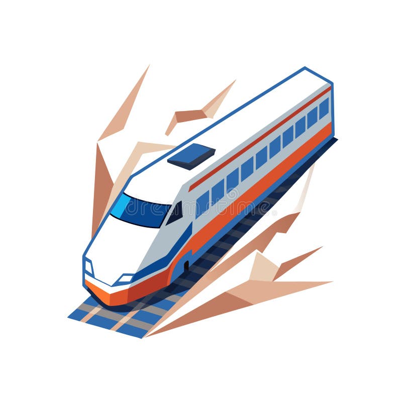 Isometric High Speed Train Vector Illustration Design Stock ...