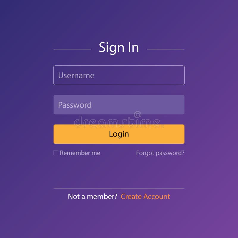 Modern Login Form stock vector. Illustration of creative - 60585500