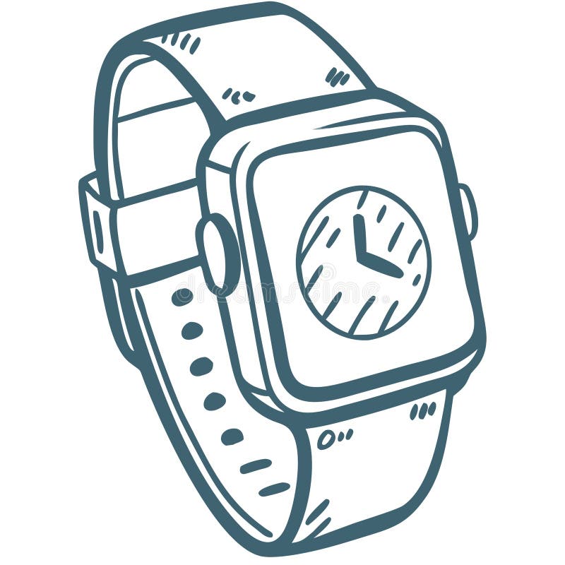 Vector Illustration of Modern Smartwatch Design with Circular Clock ...