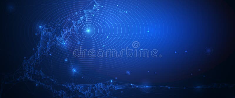 Vector Illustration Molecule,Connected Lines with Dots,technology on ...