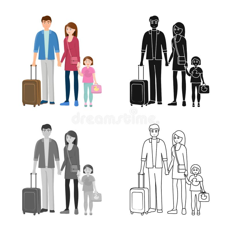 Vector Illustration of Mom and Dad Logo. Collection of Mom and Suitcase ...