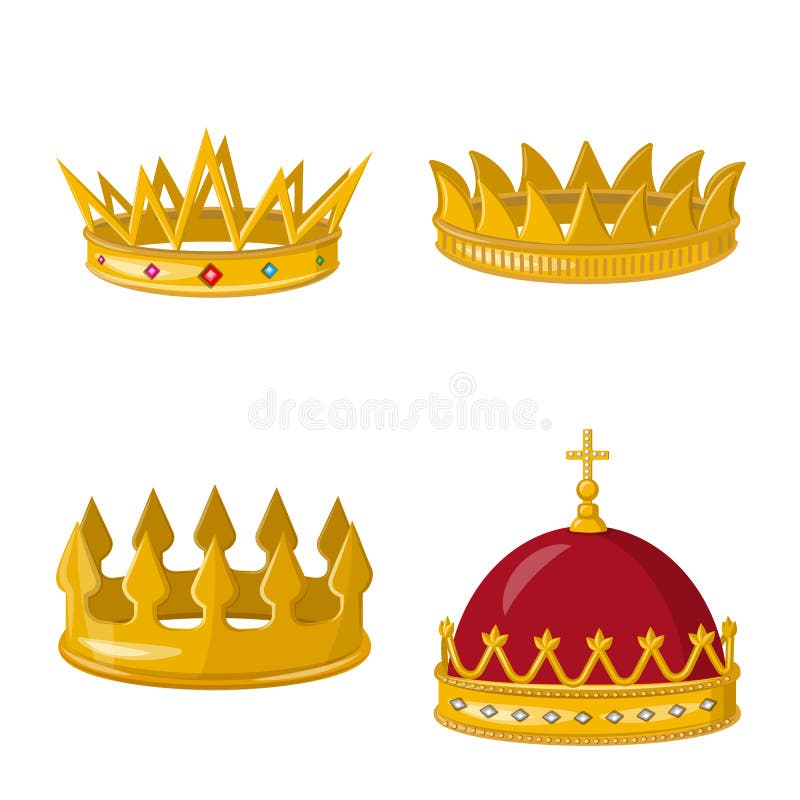Vector Illustration of Monarchy and Gold Sign. Set of Monarchy and ...