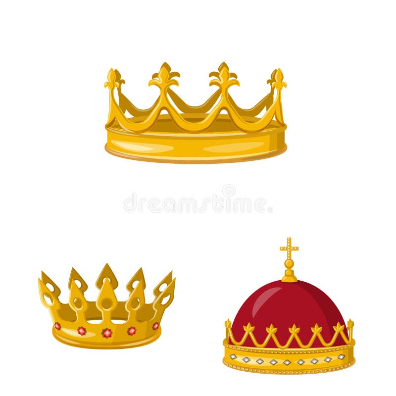 Vector Illustration of Monarchy and Gold Symbol. Set of Monarchy and ...