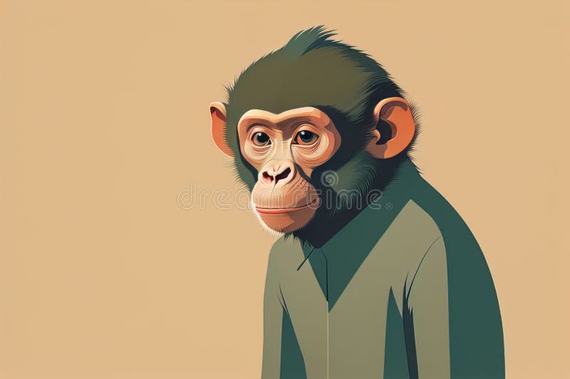Vector Illustration of a Monkey. Cartoon Style Stock Illustration ...