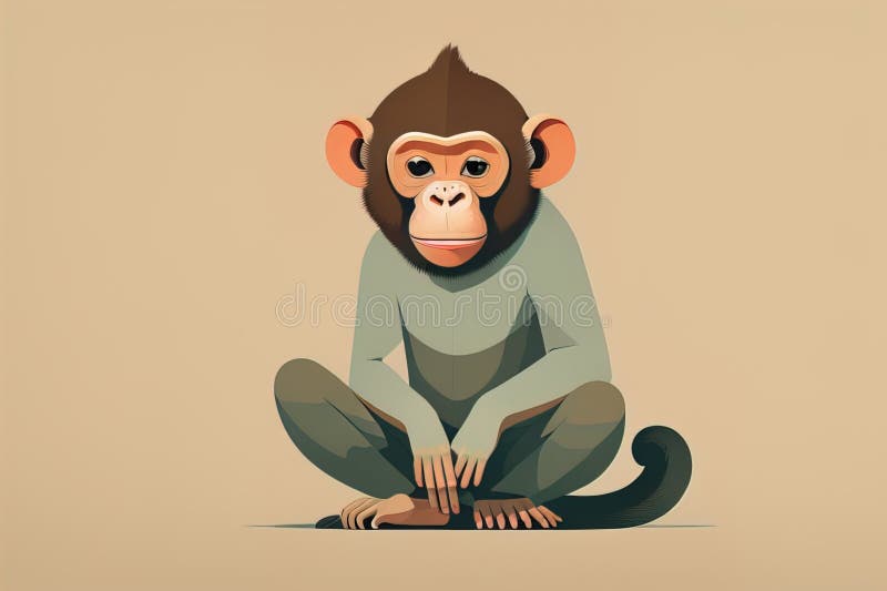 Vector Illustration of a Monkey. Cartoon Style Stock Illustration ...