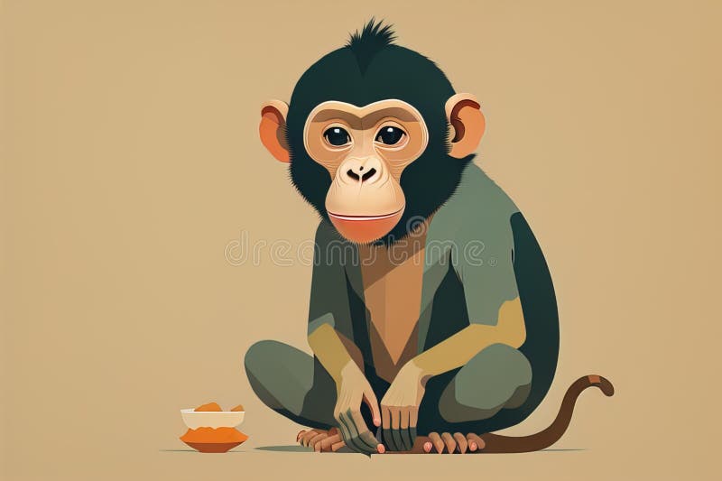 Vector Illustration of a Monkey. Cartoon Style Stock Illustration ...