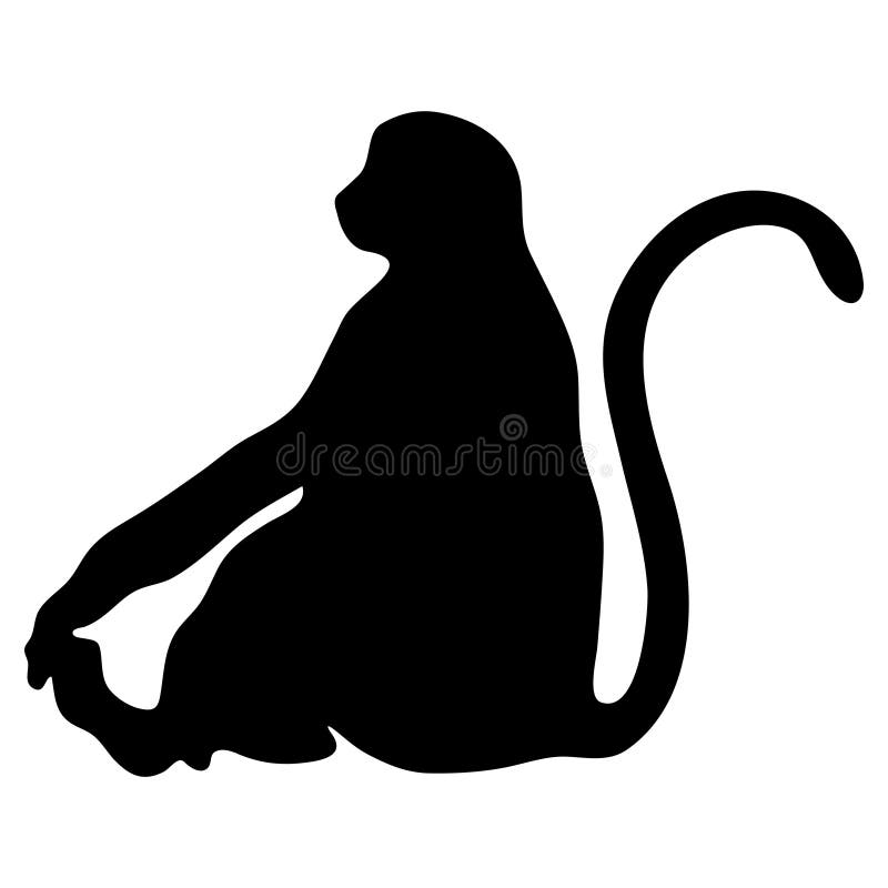 Sitting Monkey Silhouette