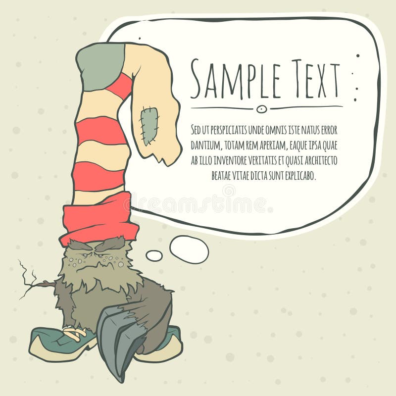 Vector Illustration Monster with a Sock or Stock Vector - Illustration ...