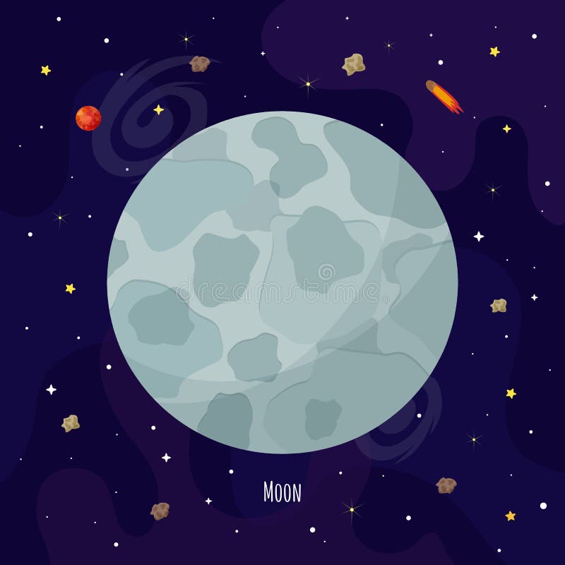 Vector Illustration of Moon. Kids Illustration. Stock Illustration ...