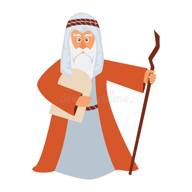 Vector Illustration of Moses Standing for Passover. Stock Vector ...