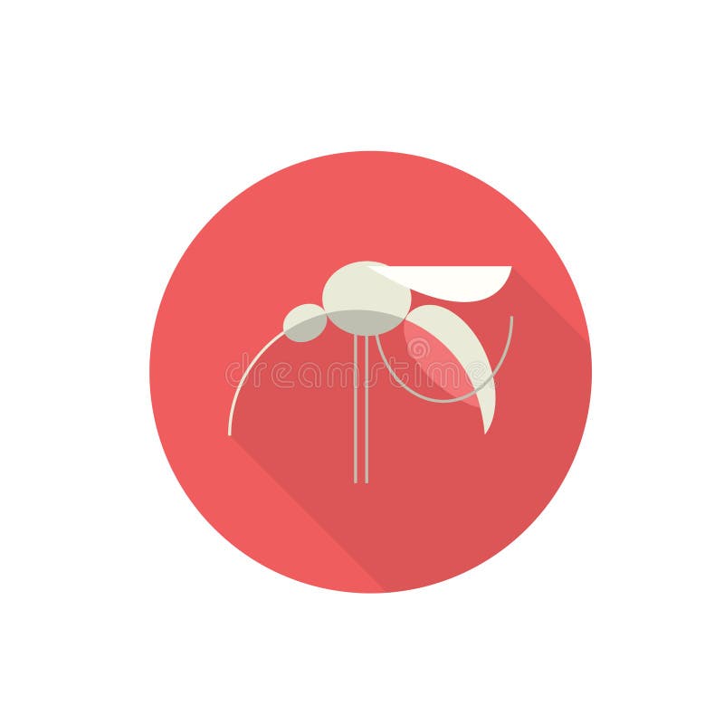 Vector Illustration. Mosquito As Red Flat Design Icon Stock Vector ...