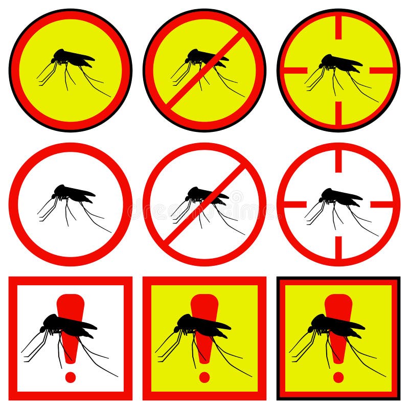 Vector Illustration Mosquito Icons Stock Vector - Illustration of ...