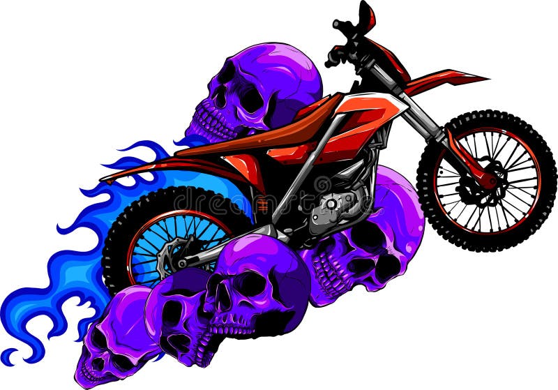 Vector Illustration of Motocross Dirt Rider on White Background Stock ...