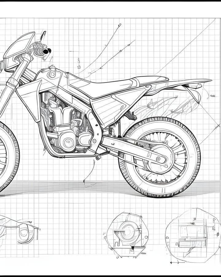 Vector Illustration of Motorcycle Stock Illustration - Illustration of ...